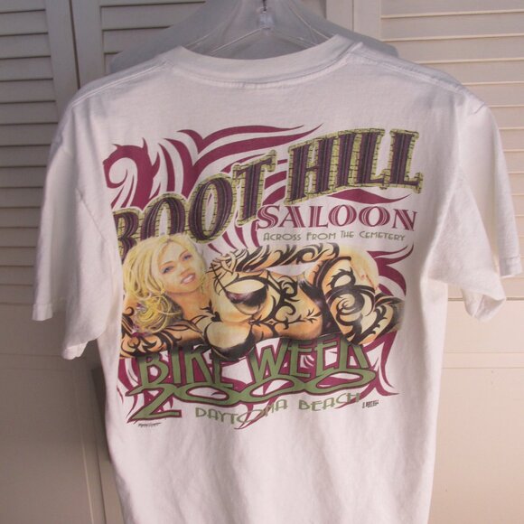 Gildan | Shirts | Vintage 200 Bike Week Boot Hill Saloon Pocket Tshirt ...